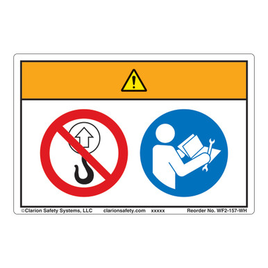 Warning/Not a Lift Point Label (WF2-157-WH) | Clarion Safety Systems