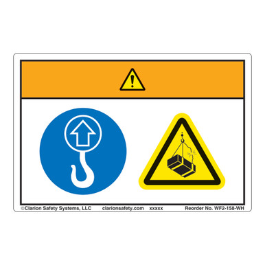 Warning/Lift Point Label (WF2-158-WH) | Clarion Safety Systems