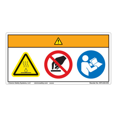 Warning/Boiling Water or Steam Label (WF3-025-WH) | Clarion Safety Systems