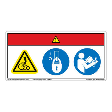 Danger/Entanglement Hazard Label (WF3-078-DH) | Clarion Safety Systems
