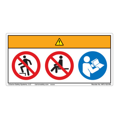Warning/Do Not Step Label (WF3-102-WH) | Clarion Safety Systems