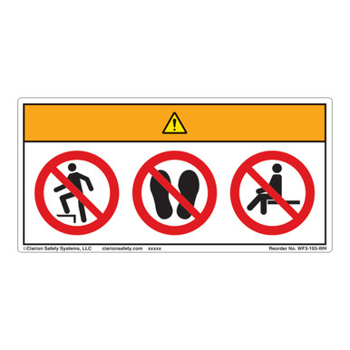 Warning/Do Not Step Label (WF3-103-WH) | Clarion Safety Systems