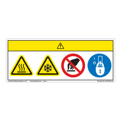 Caution/Hot or Cold Surface Label (WF4-001-CH) | Clarion Safety Systems