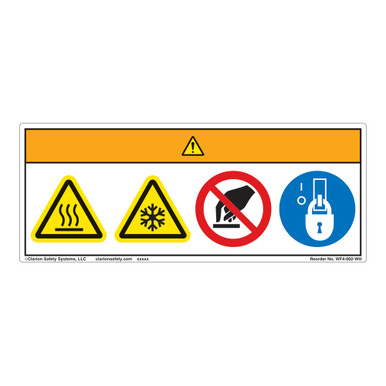 Warning/Hot or Cold Surface Label (WF4-002-WH) | Clarion Safety Systems