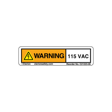 Warning/115 VAC (C21223-09) Labels