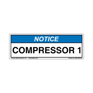 Notice/COMPRESSOR 1 (8853-02NHPU) Labels