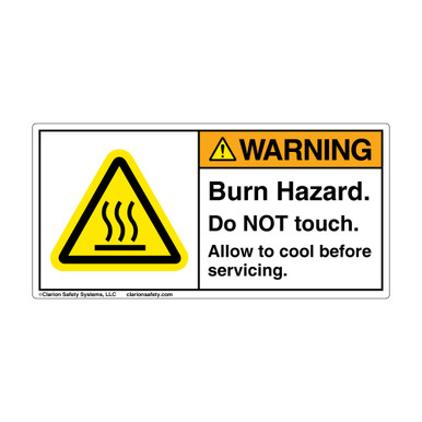 Warning/Burn Hazard (H6043-181WH) label