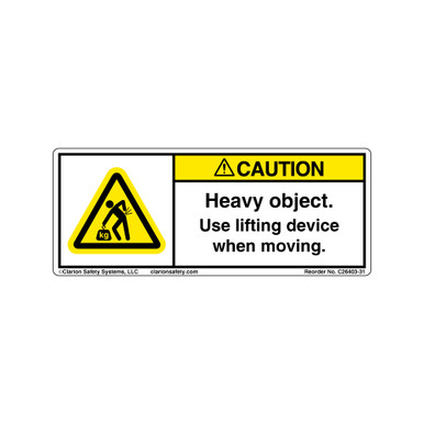 Caution/Heavy Object (C26403-31) Labels
