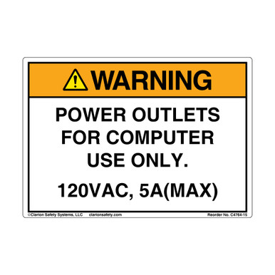 Warning/Power Outlets (C4764-15) Labels