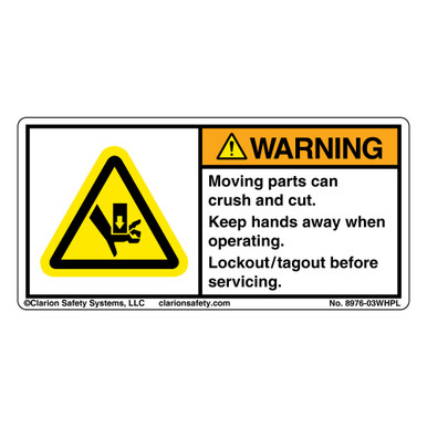 Warning/Moving Parts Label (8976-03WHPL)