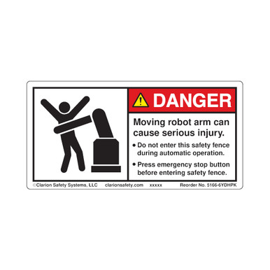 Danger/Moving Robot Arm ( 5166-6YDHPK) label