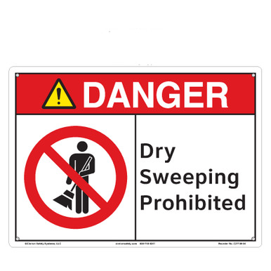 Danger/Dry Sweeping Prohibited (C27109-04)