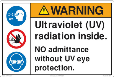 Warning/Ultraviolet (UV) radiation Floor Marker (FM176-) | Clarion ...