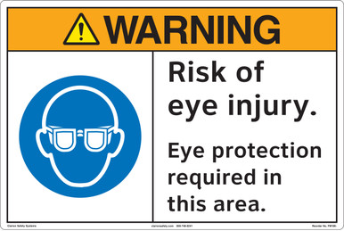 Warning/Risk of eye injury Floor Marker (FM186-) | Clarion Safety Systems