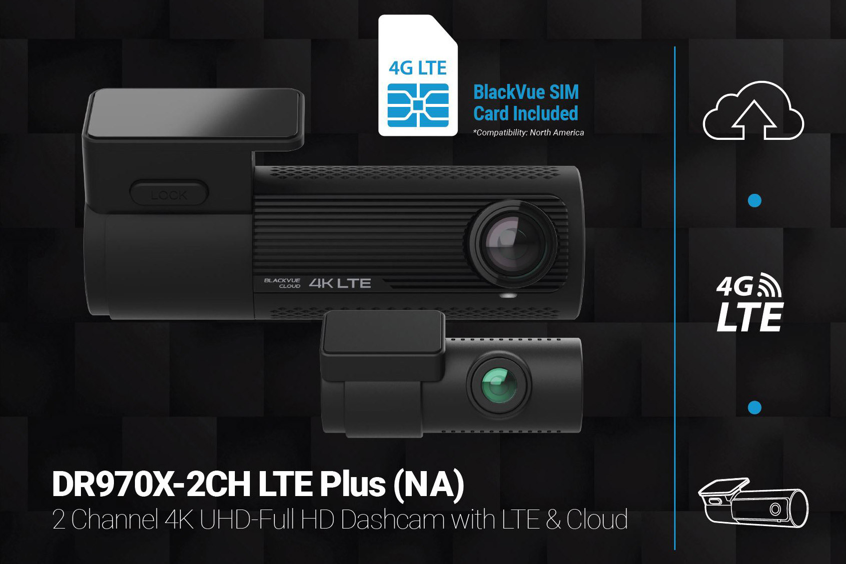 Shop BlackVue DR970X-2CH-LTE-PLUS 4G Cloud-Native Dash Cam