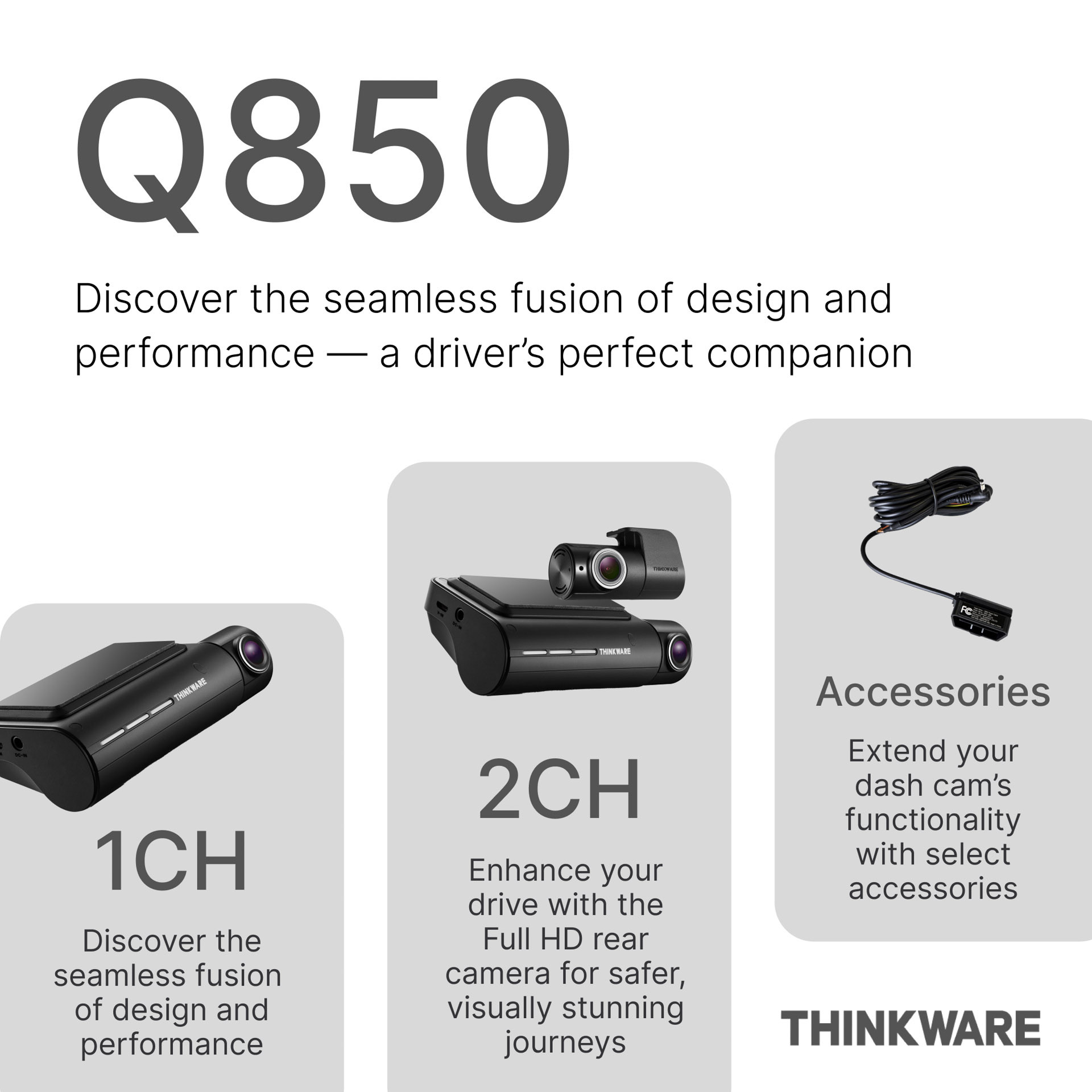 Shop Thinkware Q850 2K QHD Simple, High Quality WiFi Dashcam