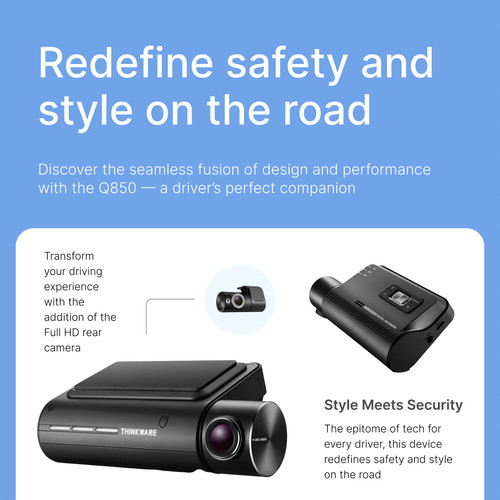 Shop Thinkware Q850 | Front + Rear 2K QHD ADAS WiFi Dashcam