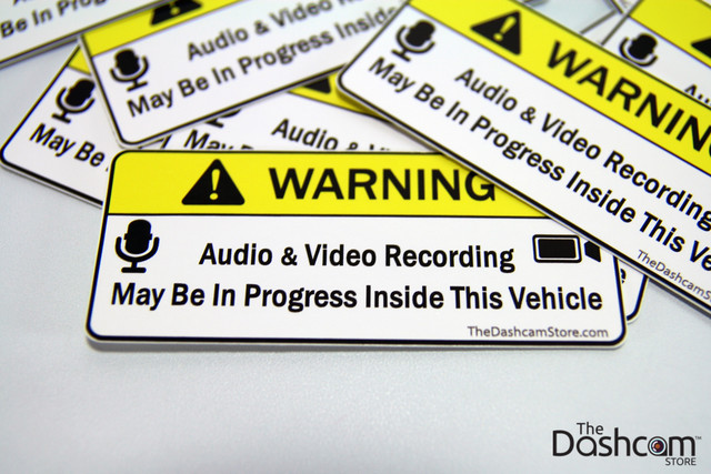 Dashcam Warning Sticker | Audio and Video May Be In Progress