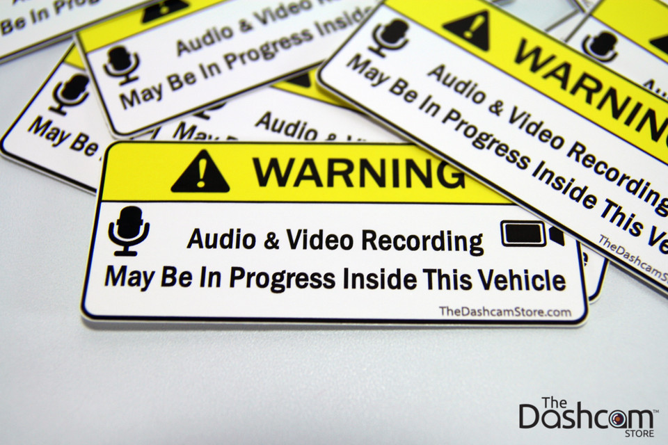 Dashcam Warning Sticker | Audio and Video May Be In Progress