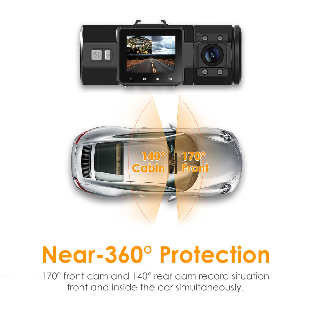 Vantrue N2 Pro Dual Lens Dual 1080p Dash Cam for Front and Inside