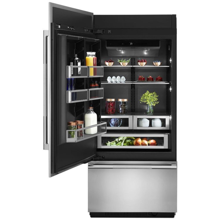 JennAir Refrigerator Built-In Bottom Freezer Left Hinge 36" Custom Panel
