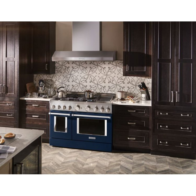KitchenAid 48 In. Ink Blue Smart Commercial-Style Gas Range With Griddle