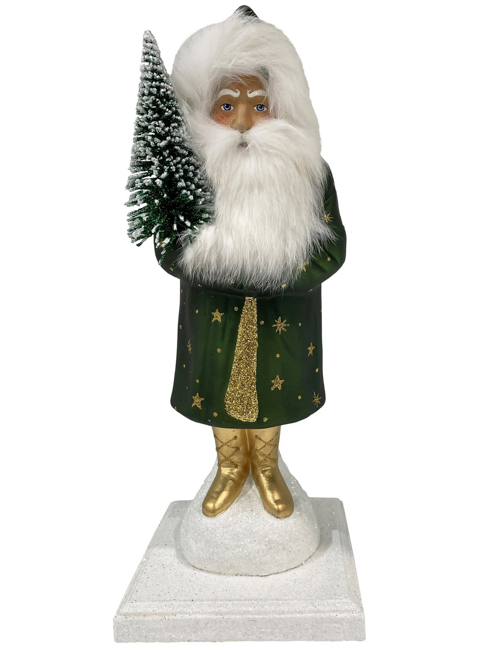 242011 Dark Green Santa with Stars from Ino Schaller