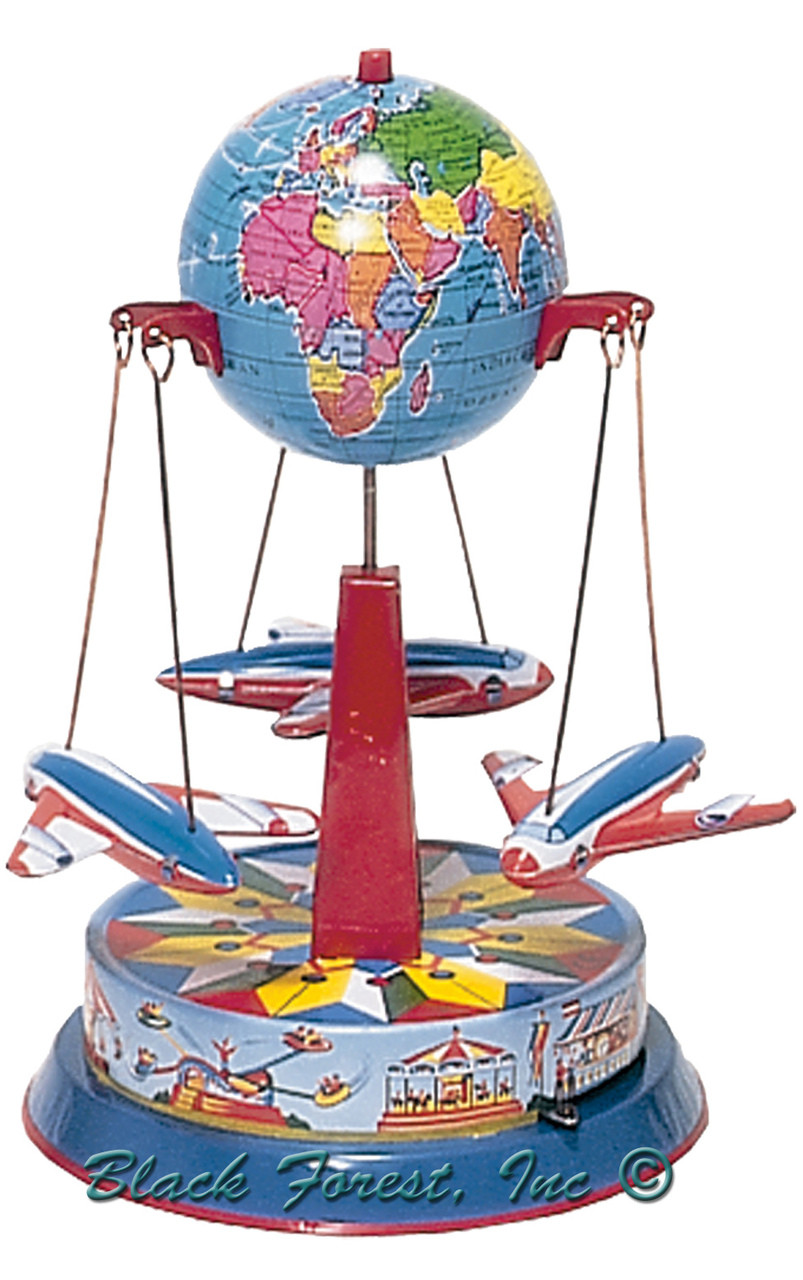 055MR Carousel with Planes Tin Toy made in Germany