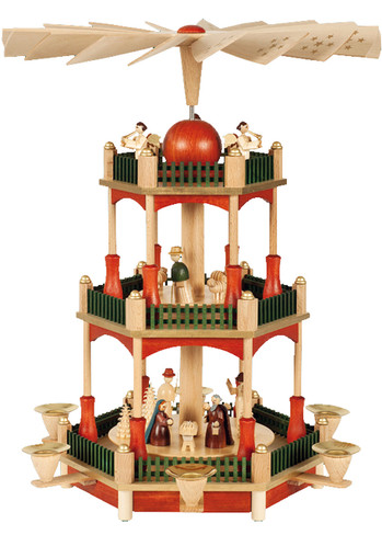 16410 Easter Bunnies Carousel Scene German Pyramid