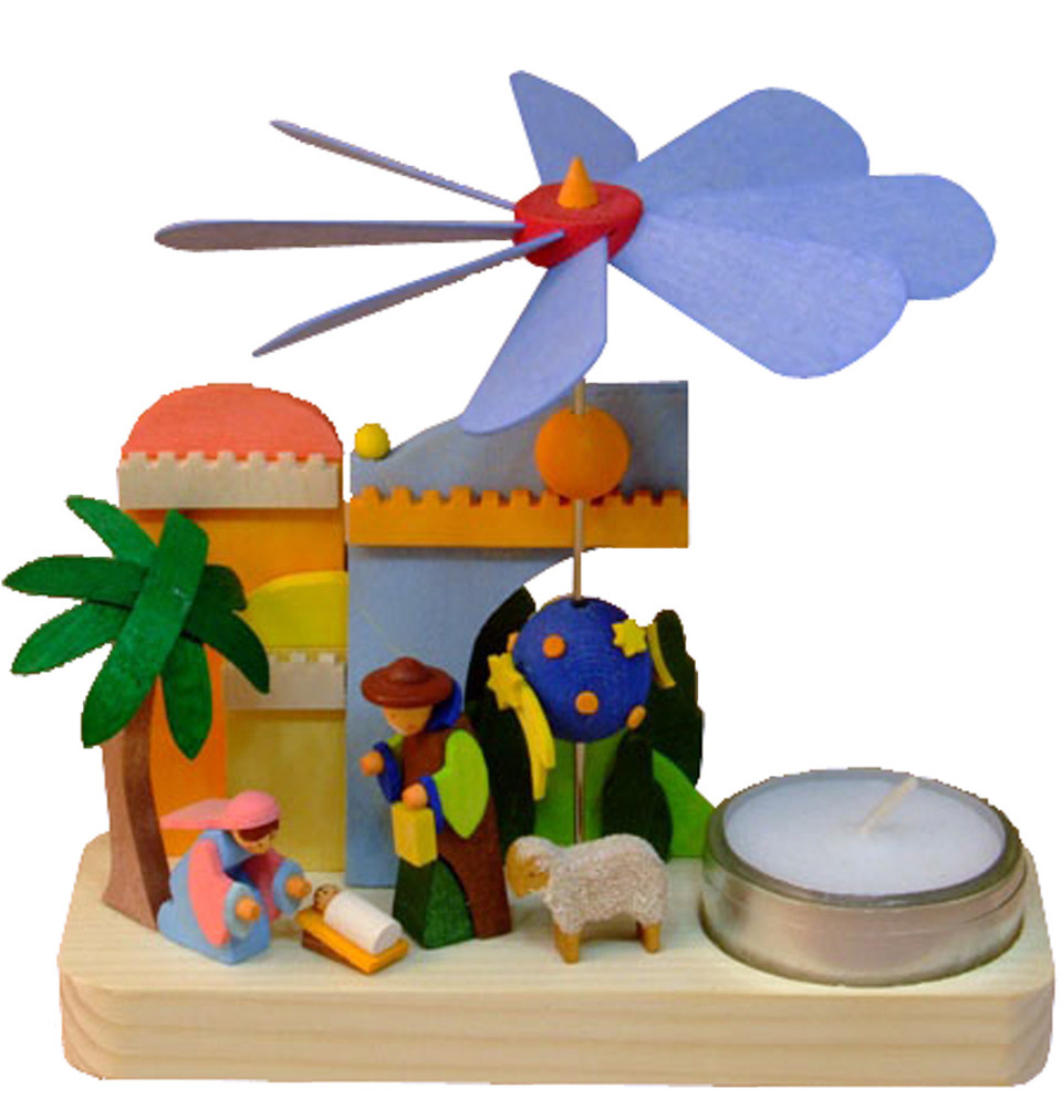 16410 Easter Bunnies Carousel Scene German Pyramid