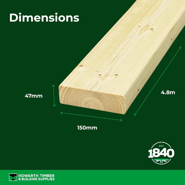 C24 Timber Joists UC4 Treated Redwood 47 x 150 x 4800mm | Howarth Timber
