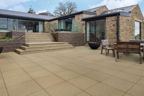 Marshalls Paving Saxon Buff 450x450x35mm | Howarth Timber