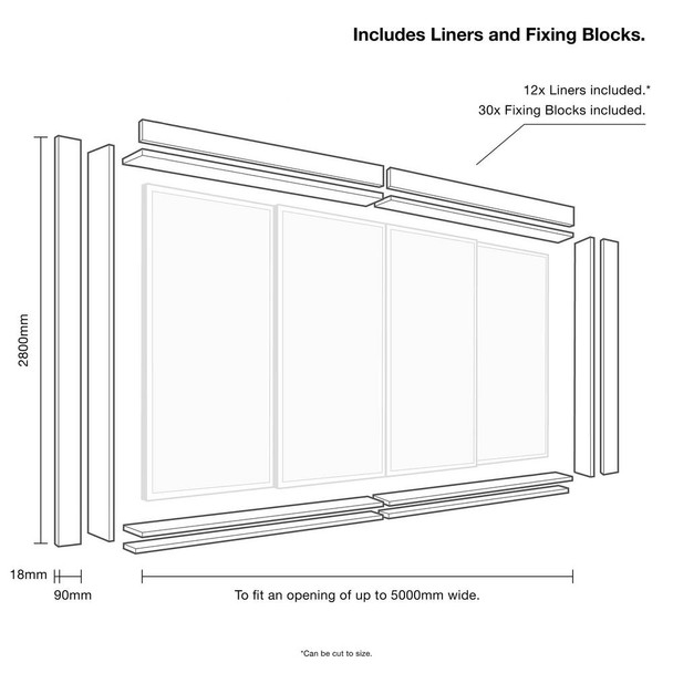 Spacepro Framing kit for sliding wardrobes door system 3.6m - Cashmere ...