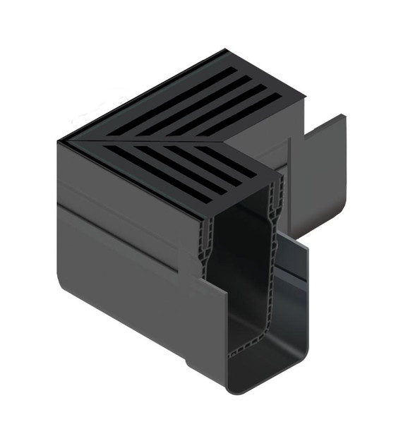 ACO Black Threshold Channel Drain Corner Unit | Howarth Timber