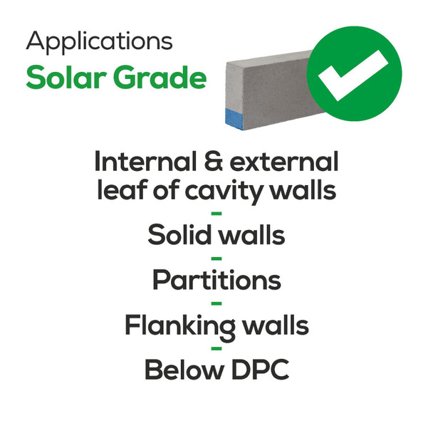 Celcon Concrete Block Solar Grade Block 630 x 215 x 100mm | Howarth Timber