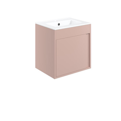Avari Kotor Wall Hung Unit & Basin Matt Antique Rose 510mm | Howarth Timber