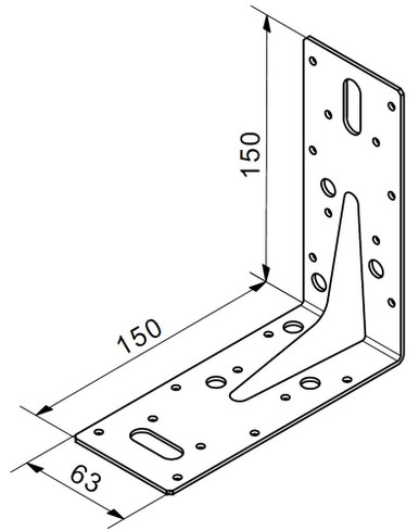 Expamet Angle Bracket Heavy Duty 150x90x63mm - Howarth Timber