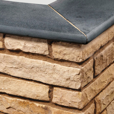 Talasey Carbon Black Bullnose Limestone Wall Coping Stone 600 x 300 x ...