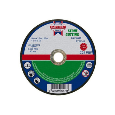 180mm x 22mm x 3.2mm Faithfull Stone Wheel Cut Off | Howarth Timber