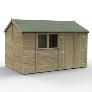 Forest Garden Modular Reverse Apex Shed (12x8) Double Door 2518 x 2412 ...