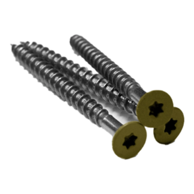 BuildDeck Face Fix Screws Teak M5 x 63mm (100 Pack) | Howarth Timber