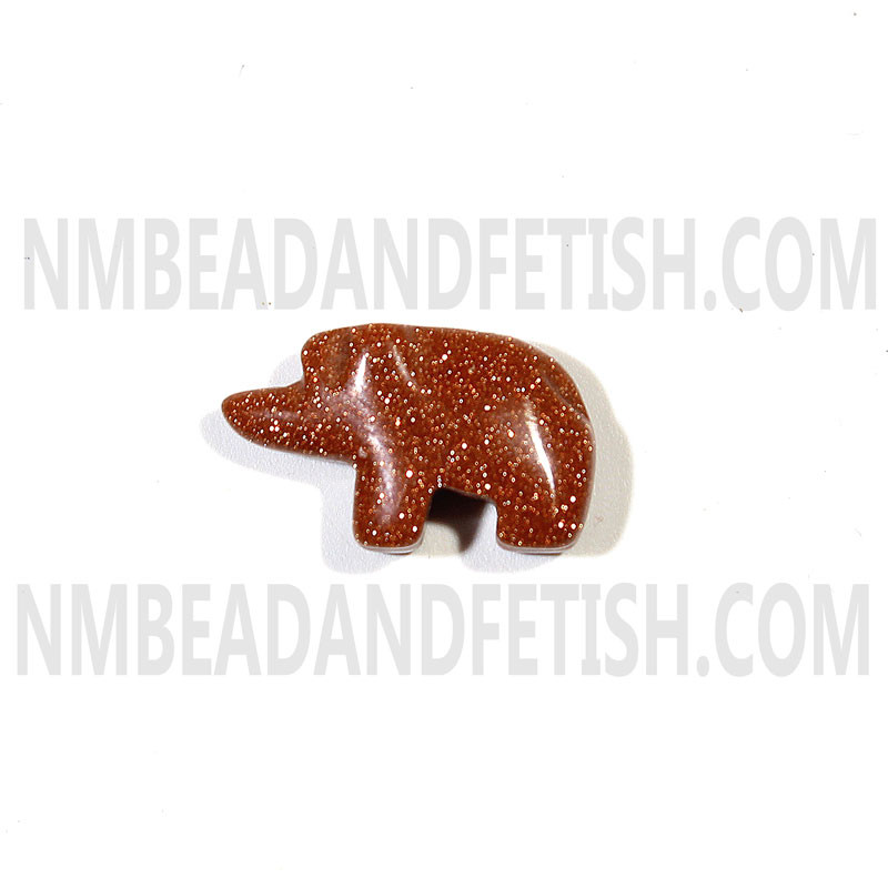 Gold Stone Walking Bear Bead | $1.10 Wholesale