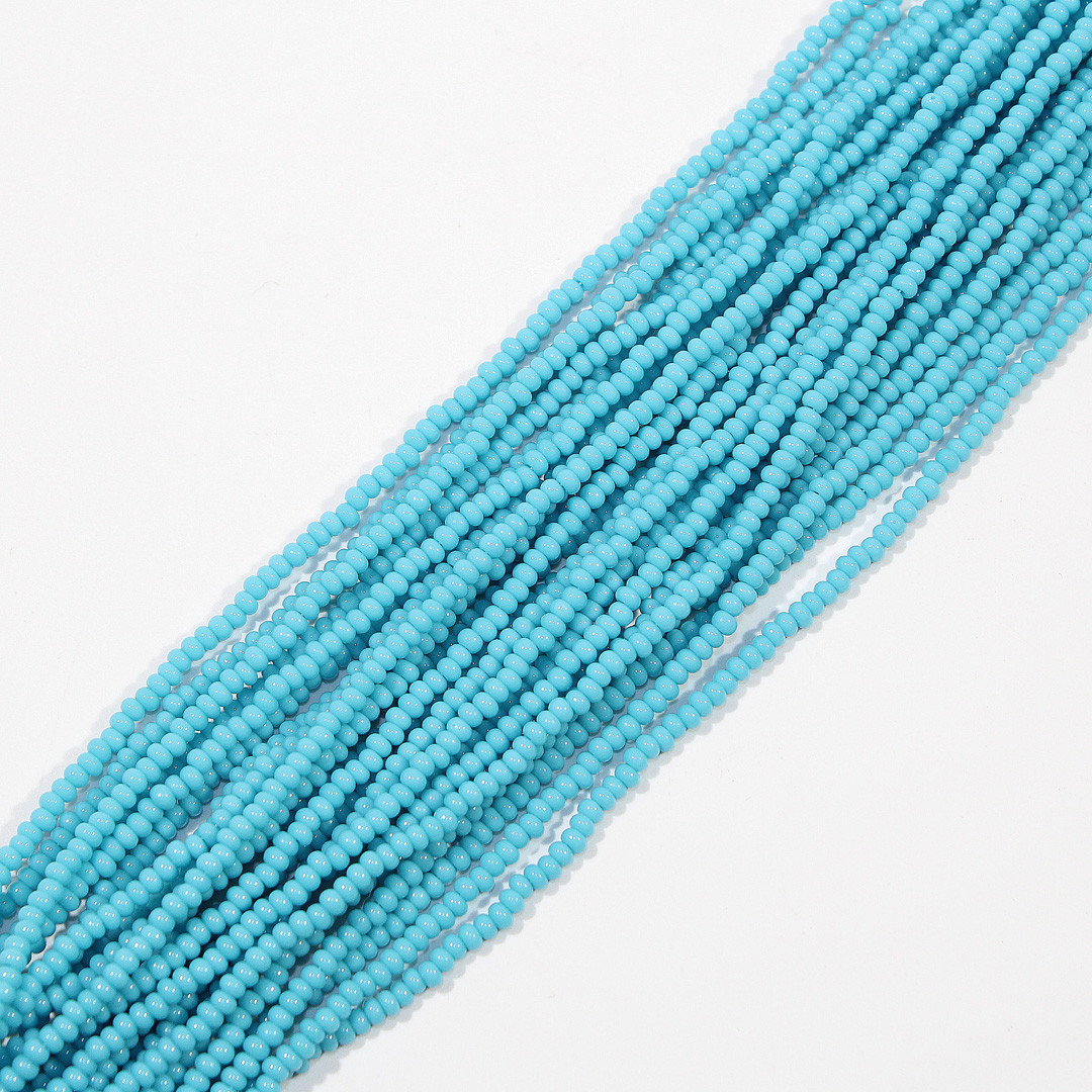 10/0 Opaque Turquoise Blue Czech Seed Bead | Hank and Half Kilo