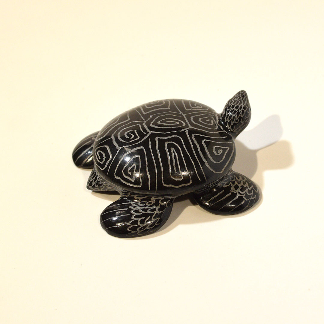Nelson Yatsattie Sea Turtle Fetish | Black Marble