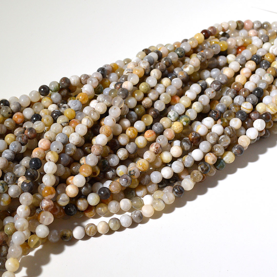 6mm Bamboo Agate Round Bead Strand