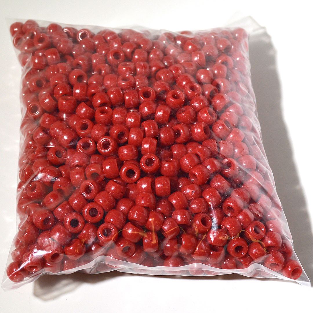 9mm Opaque Red | Crow Bead/Pony Bead | 1000ct bag