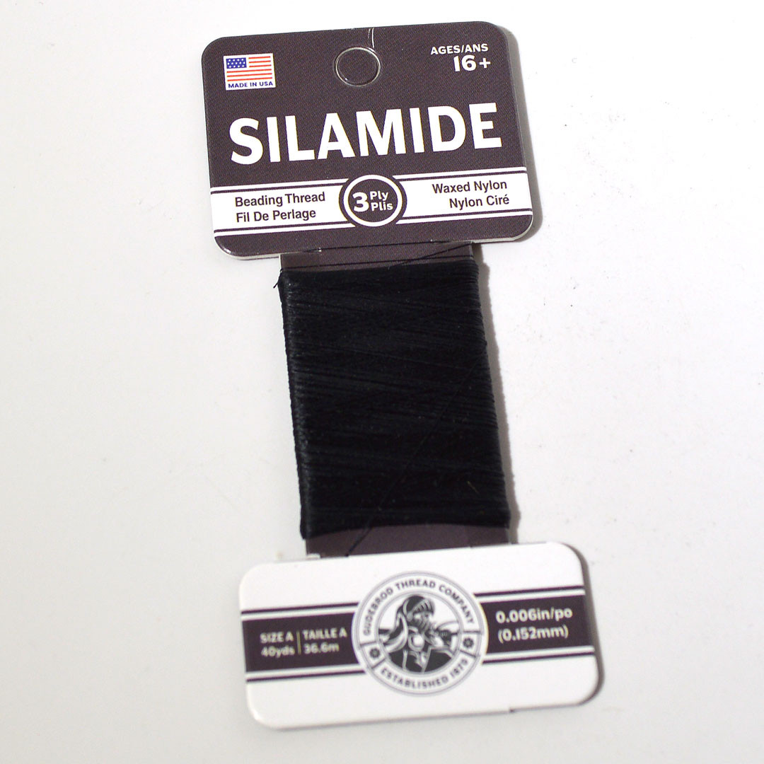 Black Silamide Thread | Size A | 40 Yards