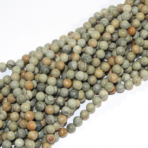 8mm Silver Leaf Agate