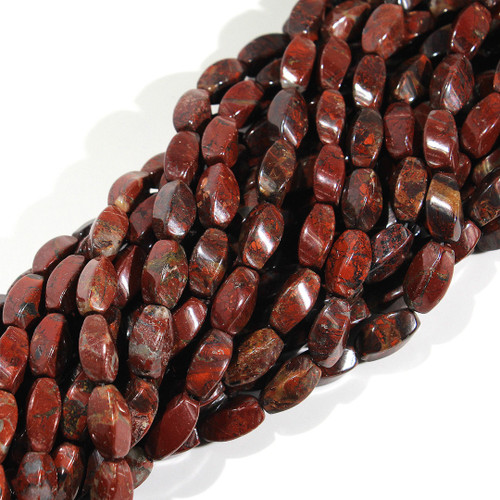 Brecciated Jasper | Rice - Quad Twist 9x15mm | Wholesale $10