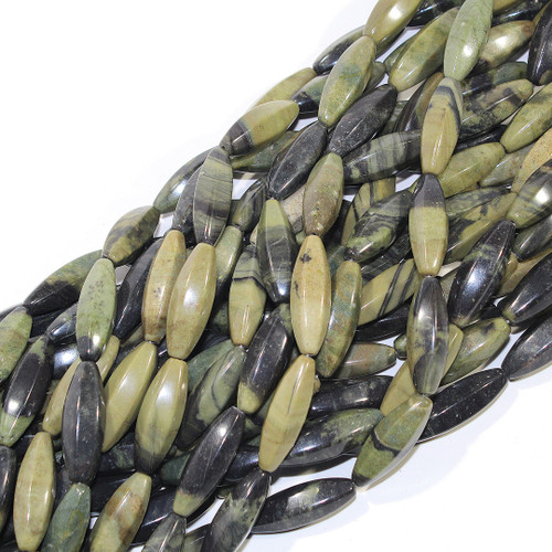 30x10mm Green Mexican Jasper Rice